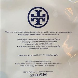 Tory Burch | Accessories | Nwt Auth Tory Burch Face Mask | Poshmark